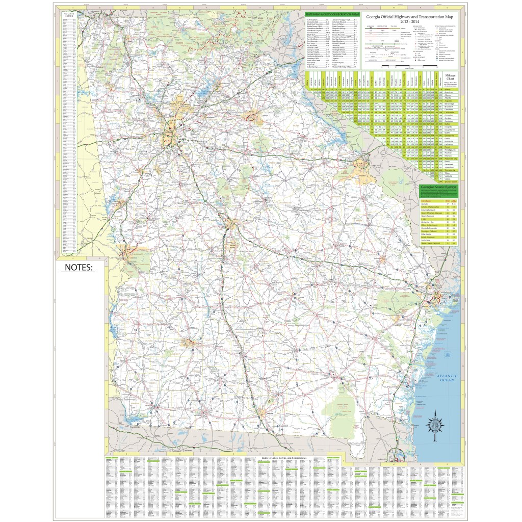 Georgia Counties And Cities USA State EPS Map Of Georgia