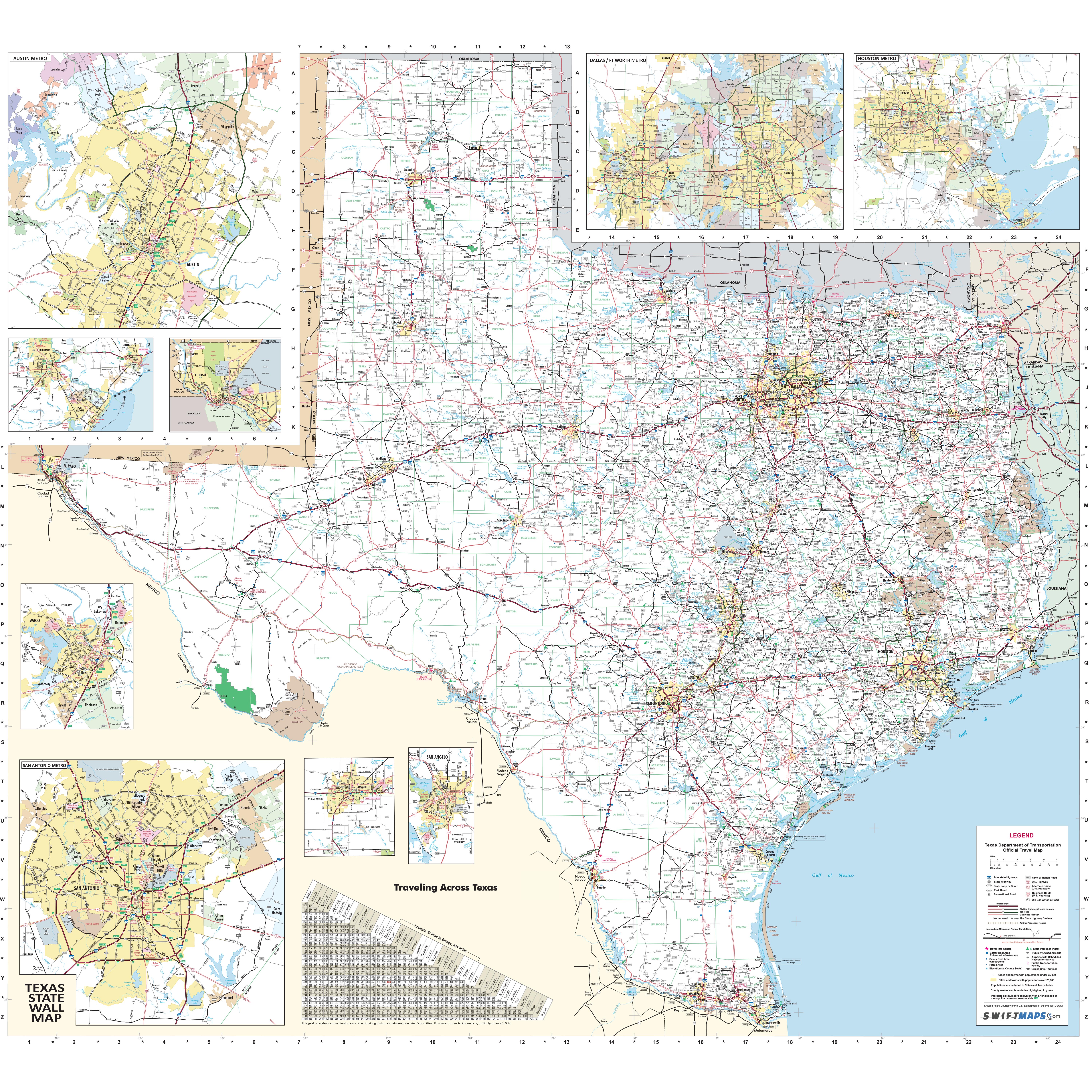 Tx State Map With Cities